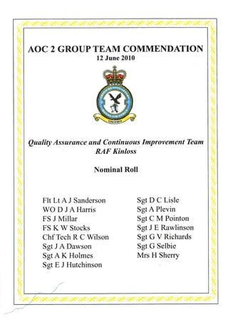 AOC 2 Gp Commendation | PDF