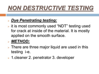 NON-DESTRUCTIVE TESTING | PPTX