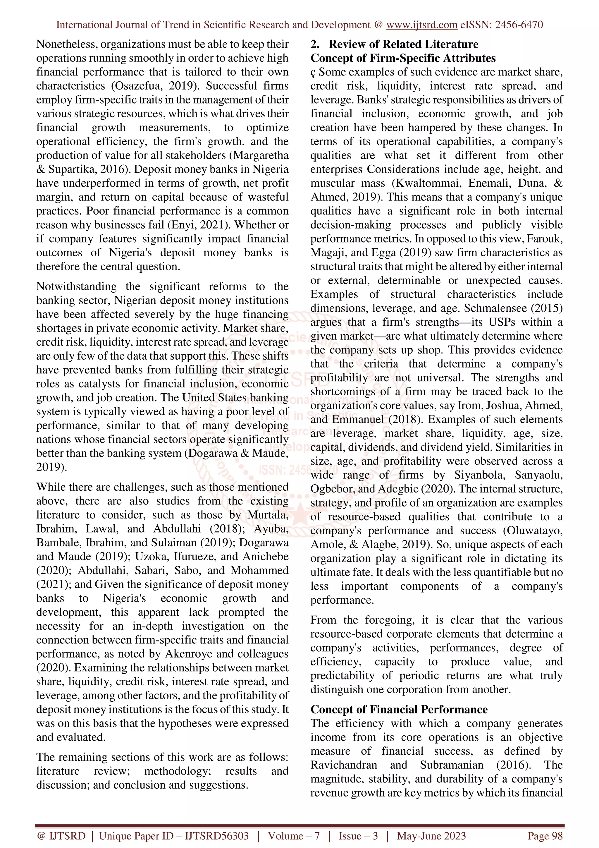 Characteristics of Nigerian Deposit Money Banks and Their Financial Outcome | PDF | Business ...