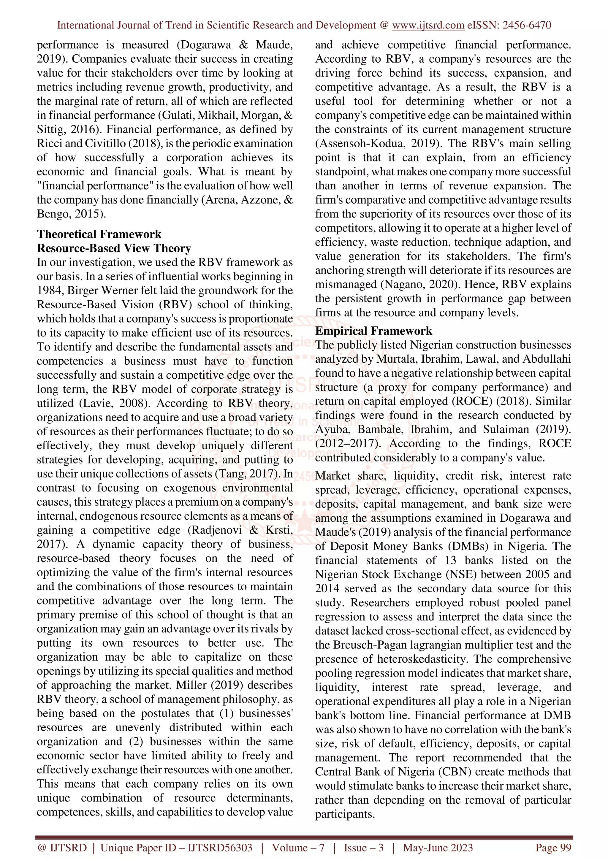 Characteristics of Nigerian Deposit Money Banks and Their Financial ...
