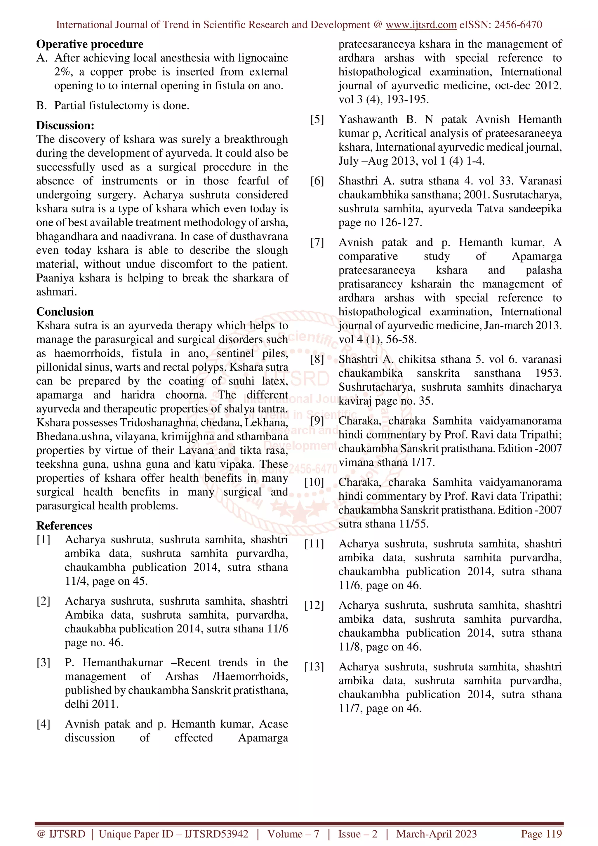 Clinical Utility of Kshara in Shalyatantra | PDF
