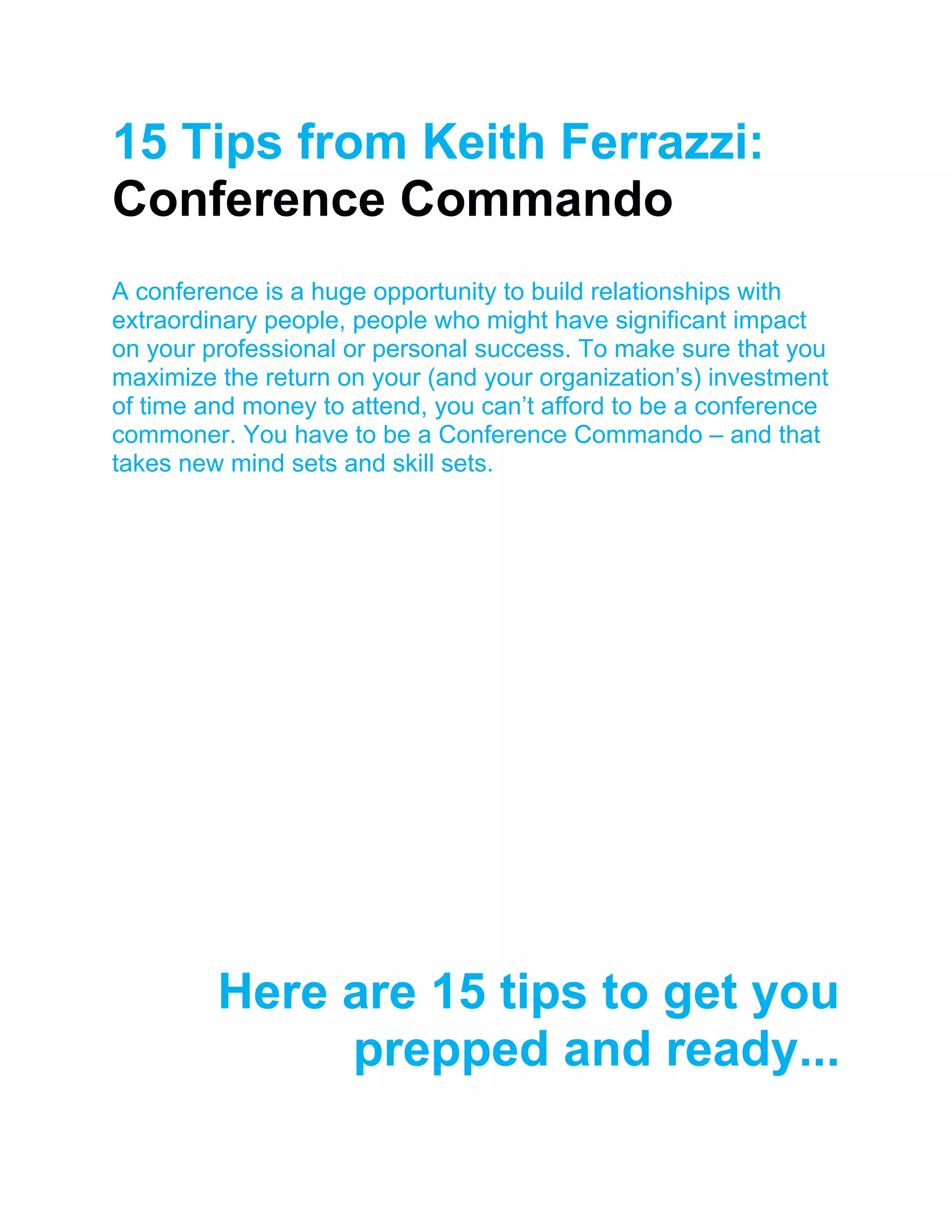 15 conference commando tips | PDF