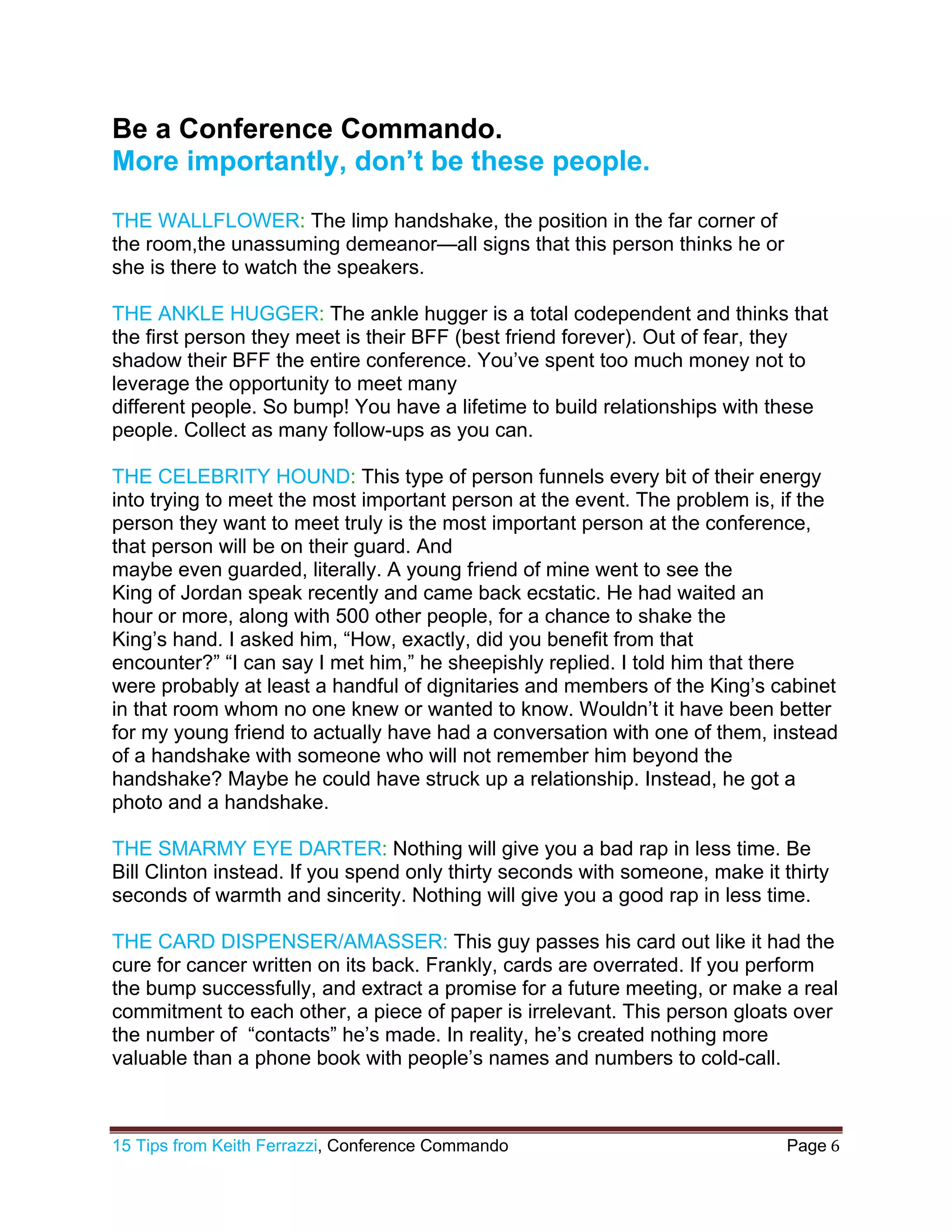 15 conference commando tips | PDF