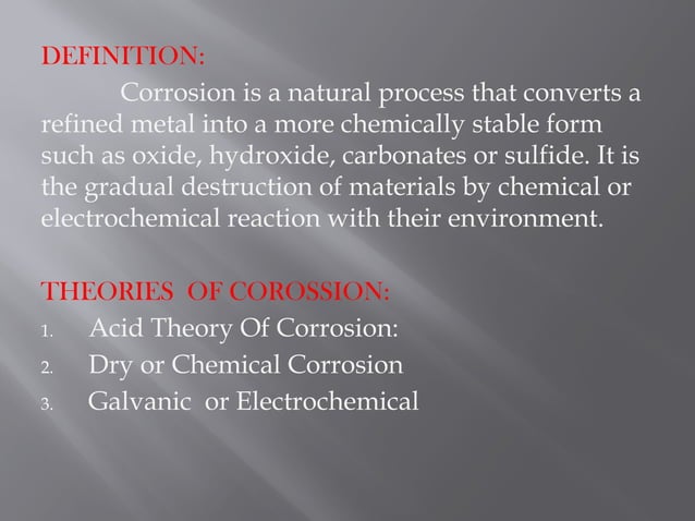PHARMACEUTICAL ENGINEERING corrosion.pptx | Chemistry | Science