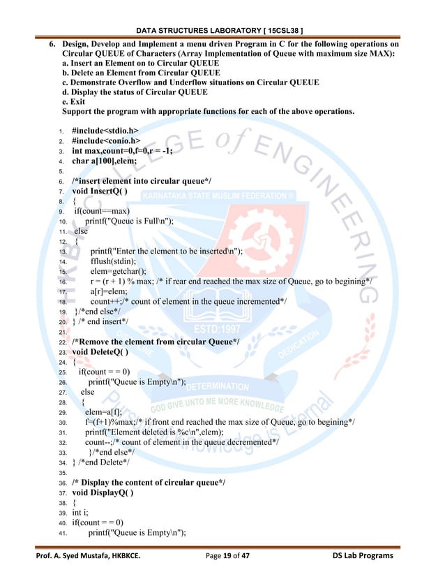 Data Structures Lab Manual