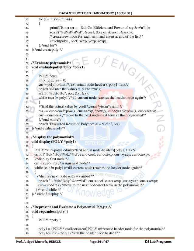 Data Structures Lab Manual