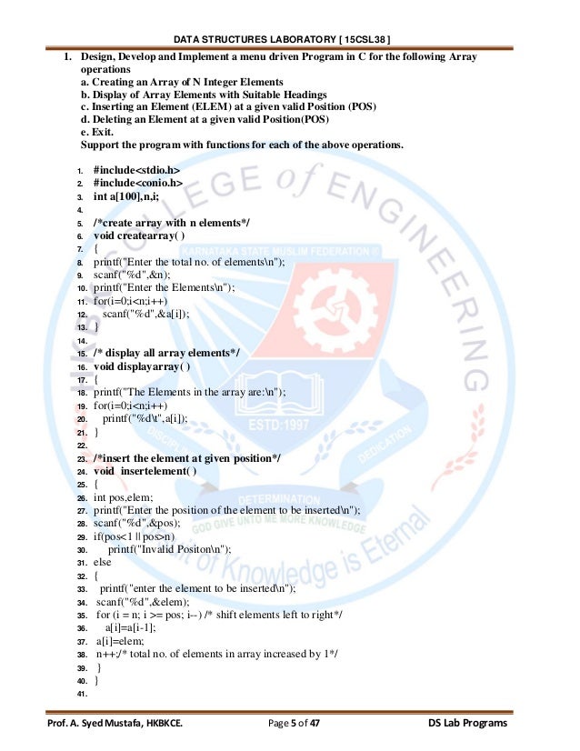 Data Structures Lab Manual