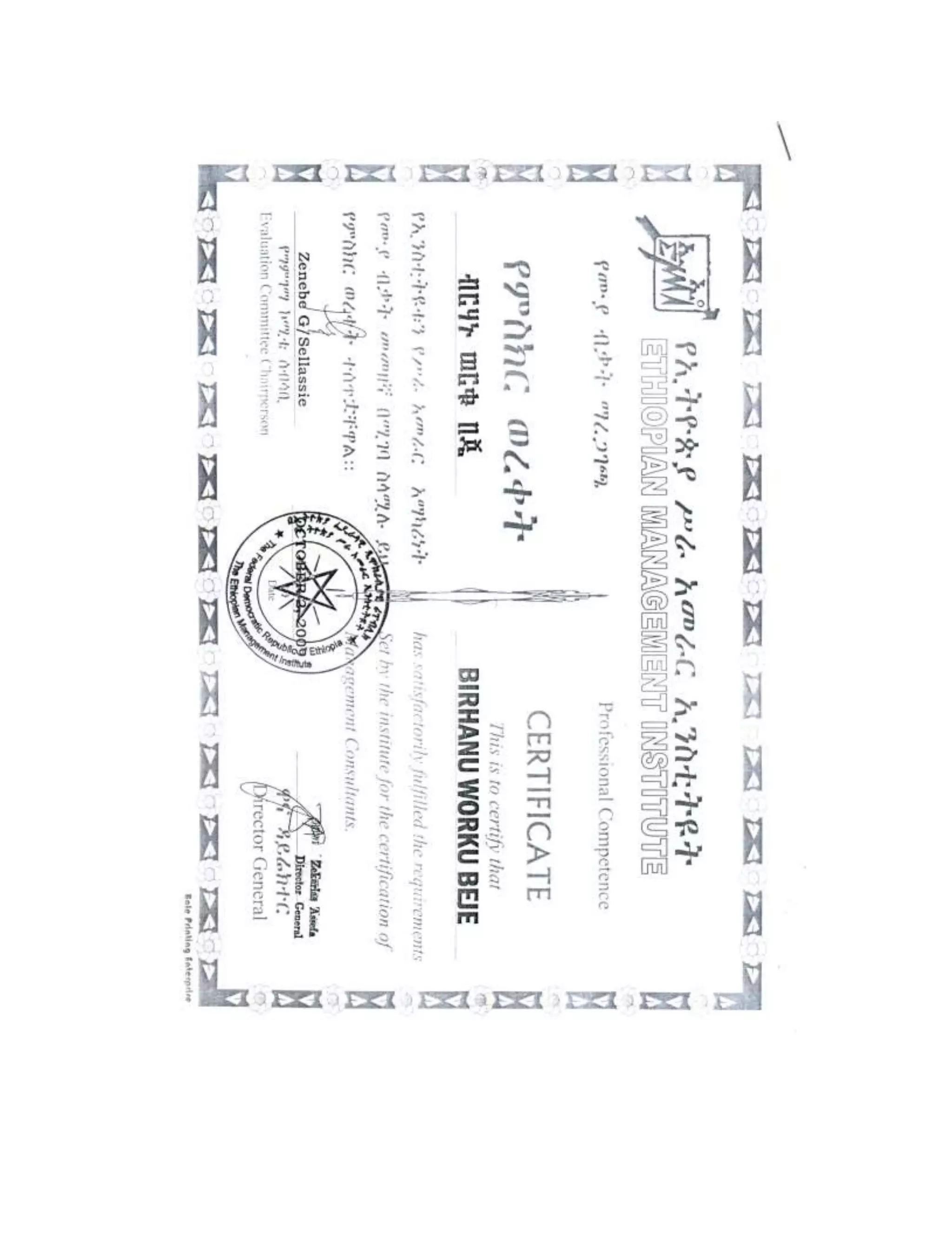 Professional Competence certificates | DOCX