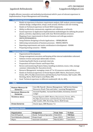 Jagadeesh Oracle Apps Techno Funional HRMS | DOC | Air Travel | Travel Type