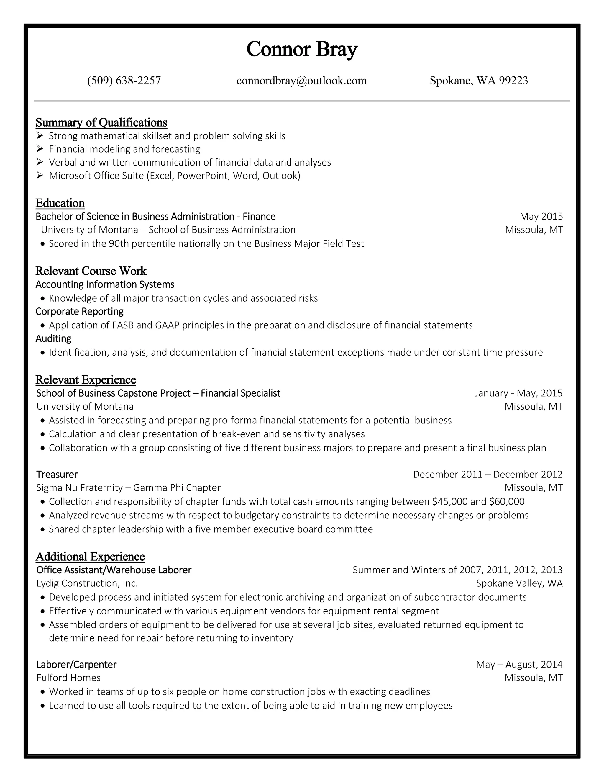 ConnorBray_Resume | PDF