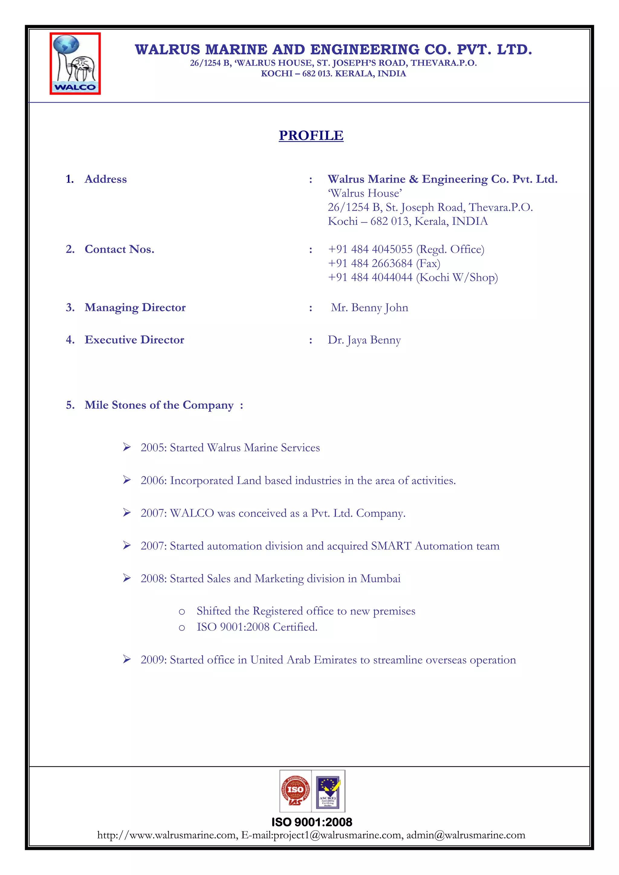 WALCO PROFILE (1) (3) | PDF | Manufacturing Industry | Industries