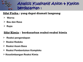 15dasar2analisisanion kation | PPT