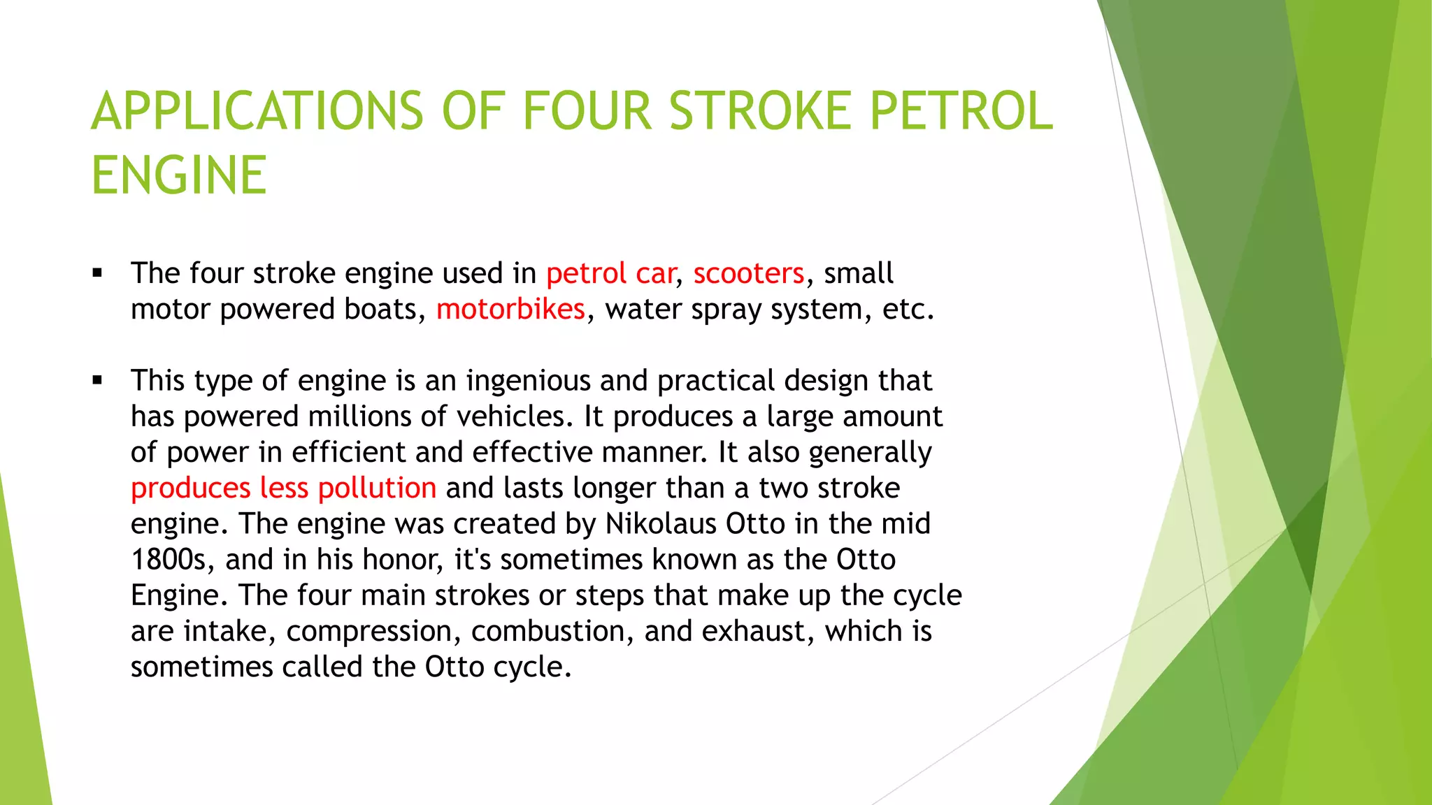Four stroke petrol engine | PPTX