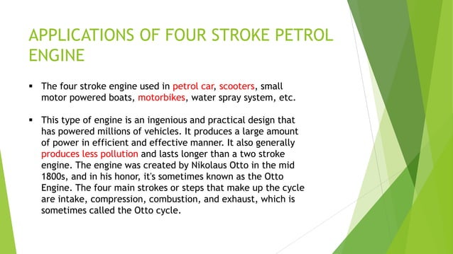 Four stroke petrol engine | PPTX | Chemistry | Science