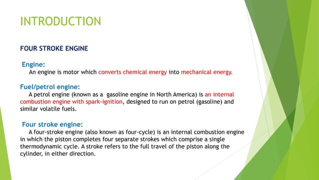 Four stroke petrol engine | PPTX | Chemistry | Science