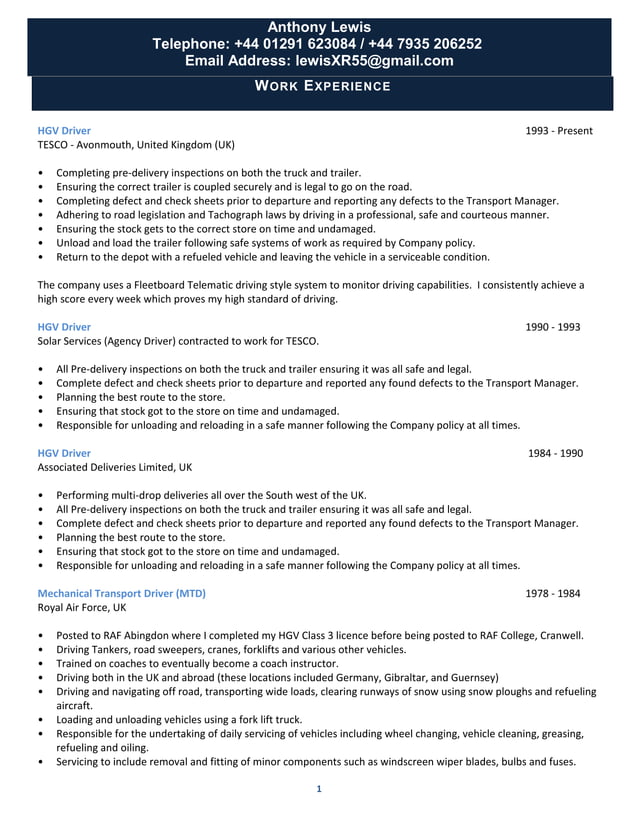 TONY RESUME WORD | DOC