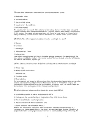 ETAS_MCQ_15 dermatologic and cosmetic surgery | DOC