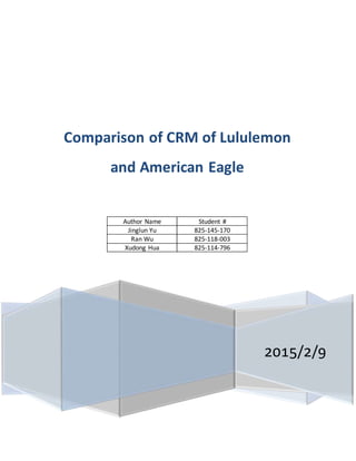 CRM Comparison of Lululemon and American Eagle | PDF