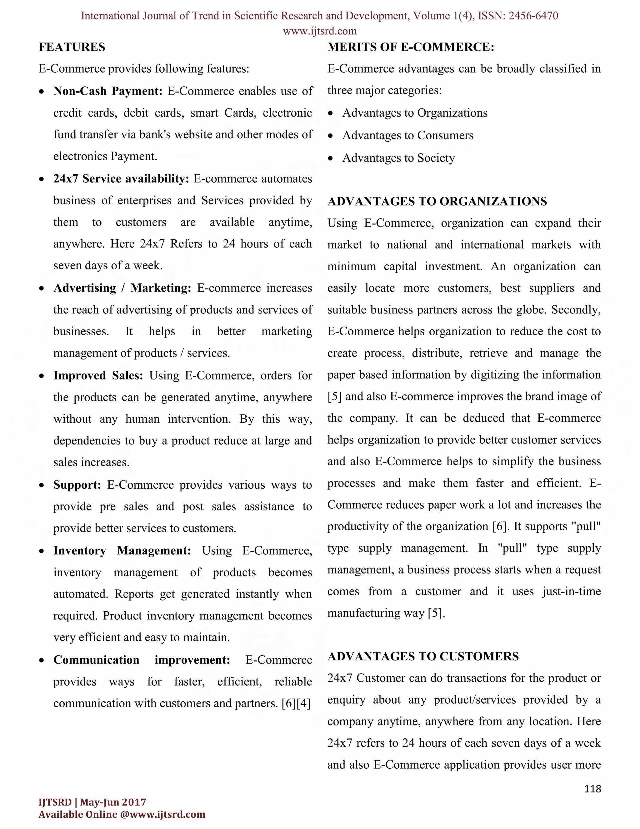 E-Commerce: Merits and Demerits A Review Paper | PDF