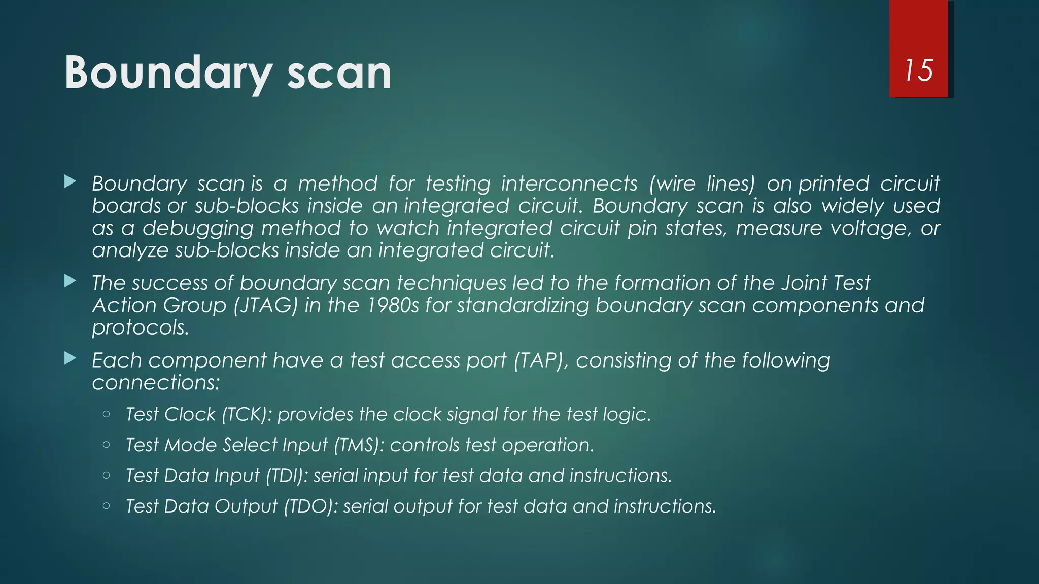 Level sensitive scan design(LSSD) and Boundry scan(BS) | PPT