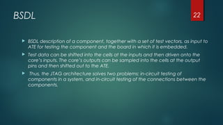 Level sensitive scan design(LSSD) and Boundry scan(BS) | PPT
