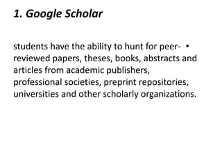 15 educational search engines college students should know | PPTX