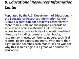 15 educational search engines college students should know | PPTX