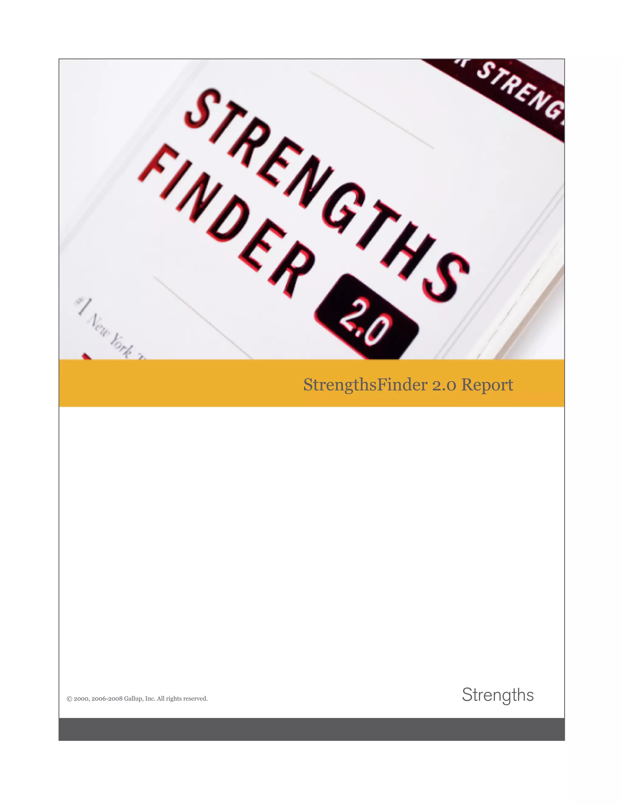 strengthsfinder report.PDF | Resume Writing and Advice | Job Search