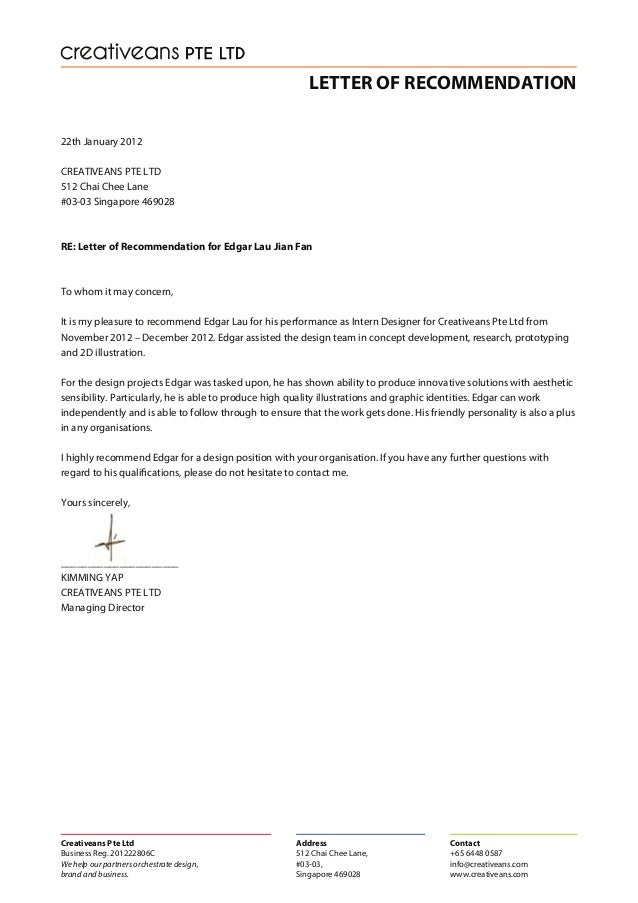 CREATIVEANS_LETTER OF RECOMMENDATION_EDGAR LAU