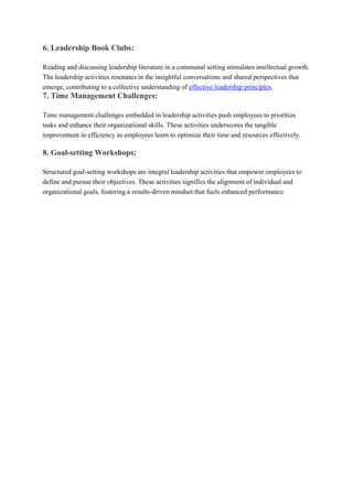 15 Effective Leadership Activities in a Workplace to Develop Leadership ...