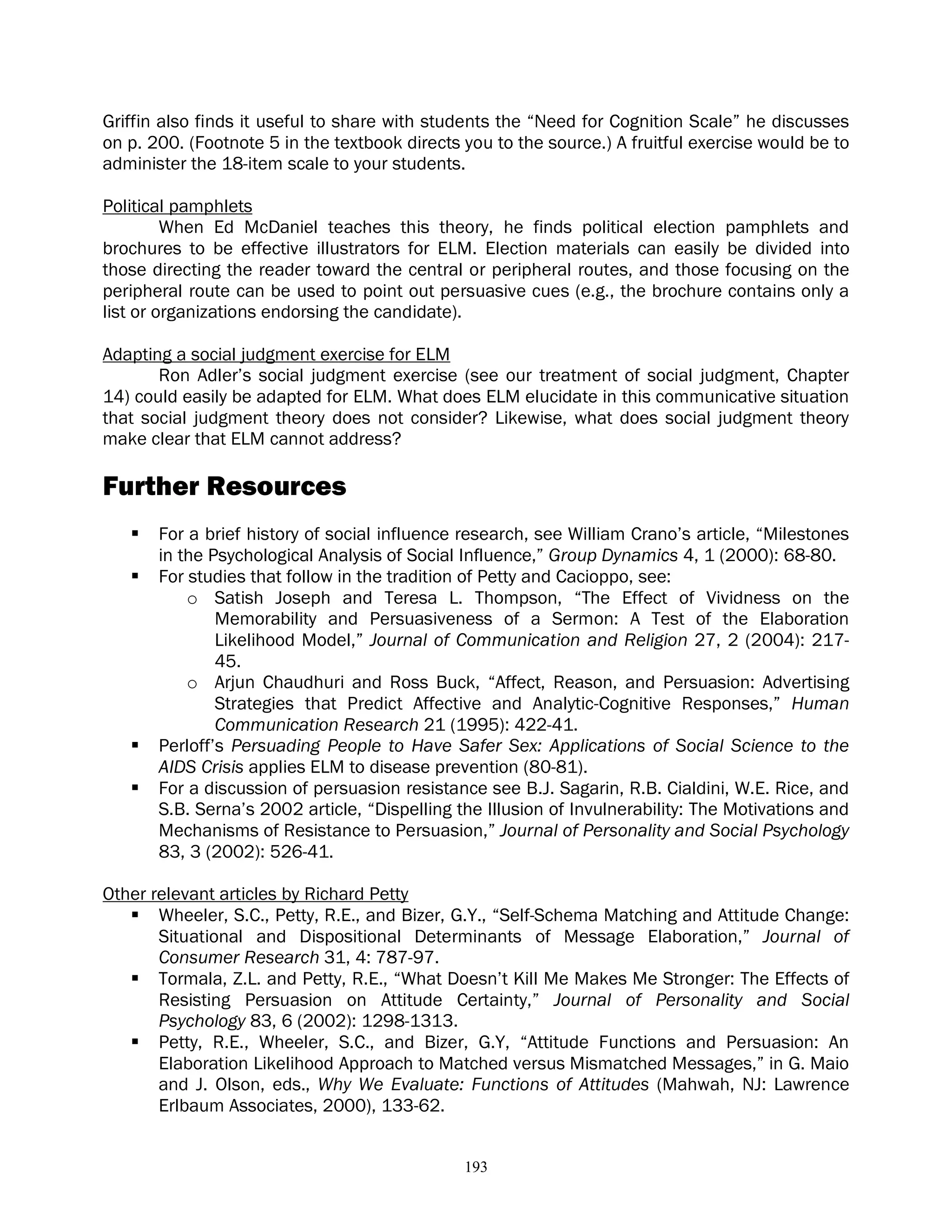 15 elaboration likelihood model | PDF