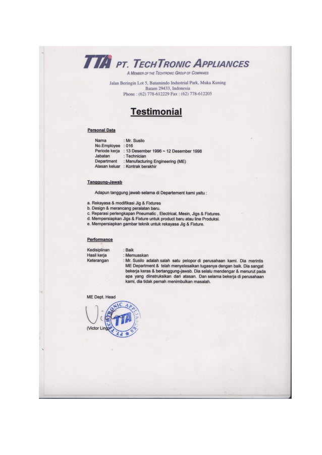 Certificate of PT. TTA | DOC