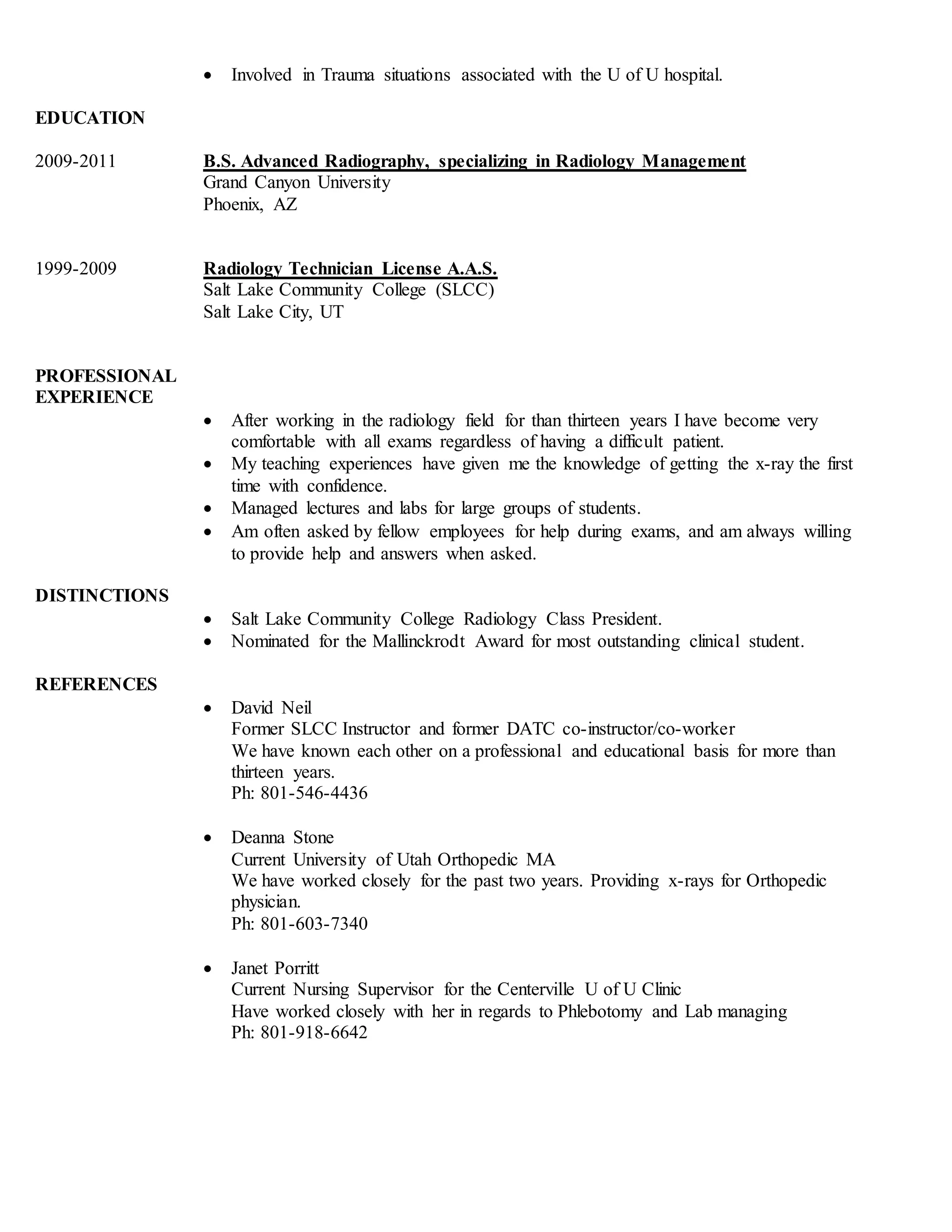 Garys_resume | DOCX | Medical Tests | Medical Health