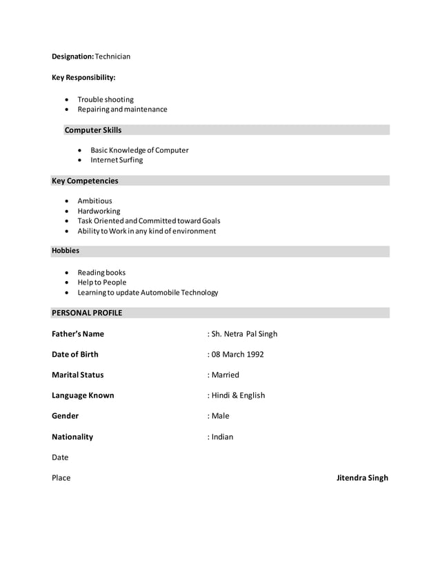 CURRICULUM VITAE _ Jitendra Singh (1) | DOCX | Careers