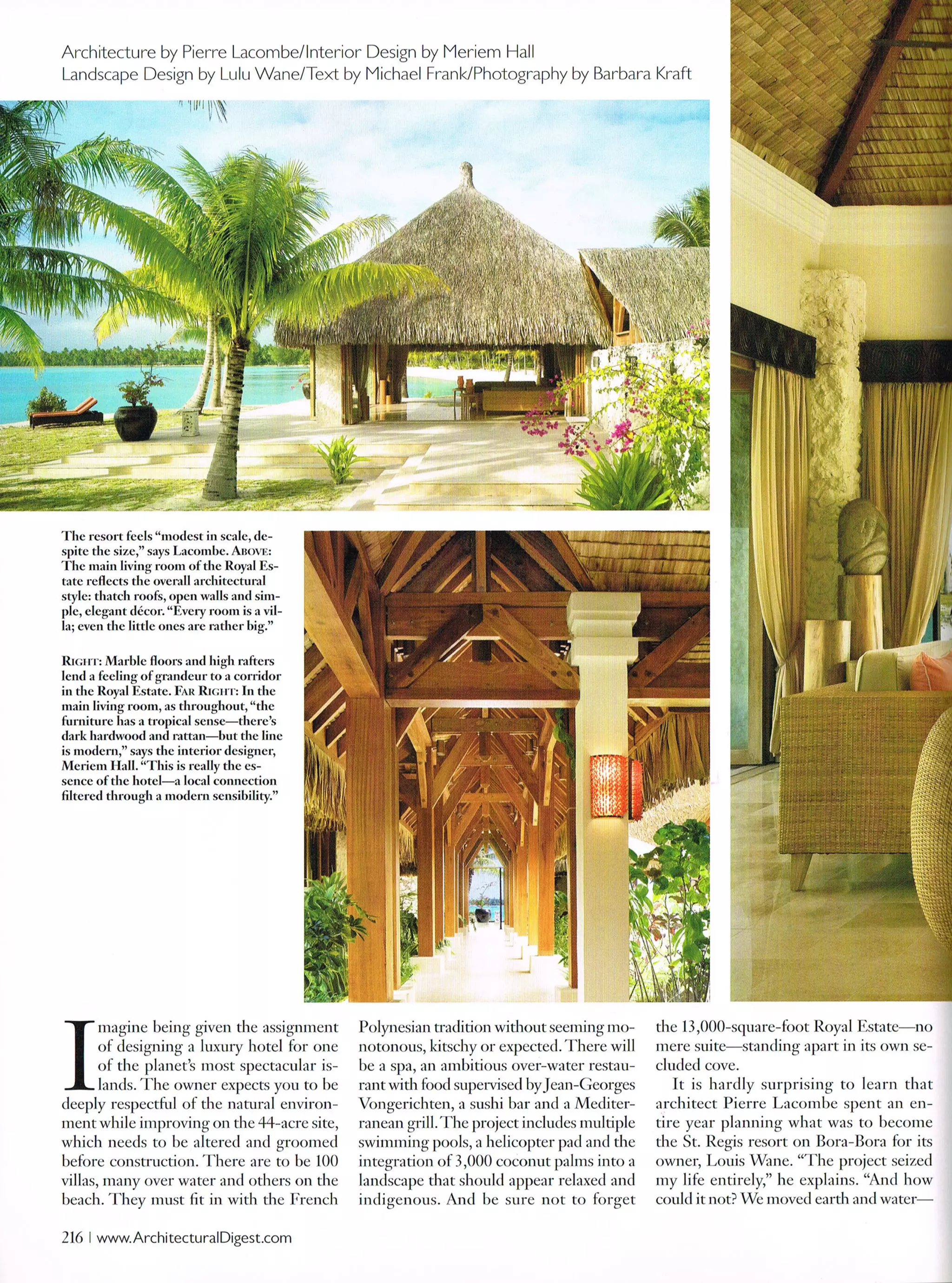 St Regis Bora Bora_ Interior Design Meriem Hall on Architectural Digest ...