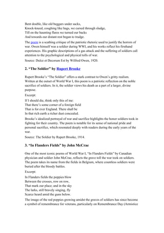 15 Famous Poems About Veterans: You Should Know | DOCX