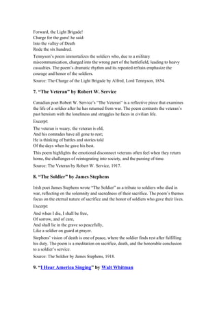 15 Famous Poems About Veterans: You Should Know | DOCX