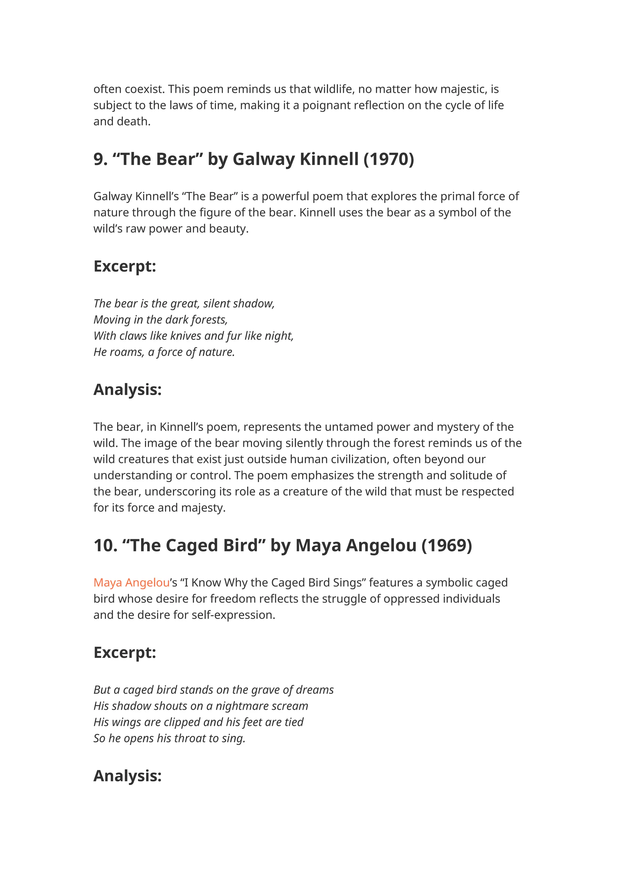 15 Famous Poems About Wildlife You May Be Interested In.docx