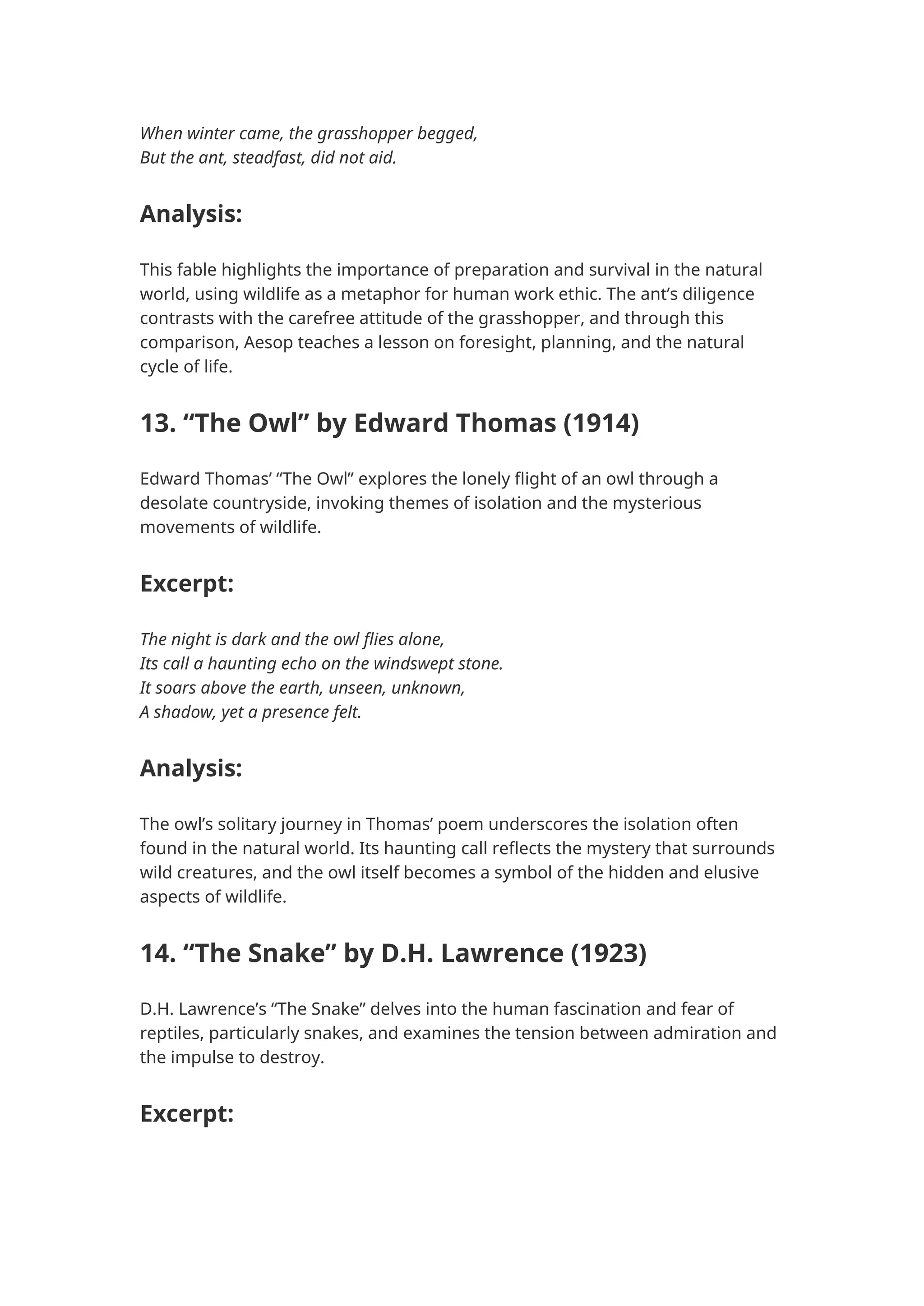 15 Famous Poems About Wildlife You May Be Interested In.docx