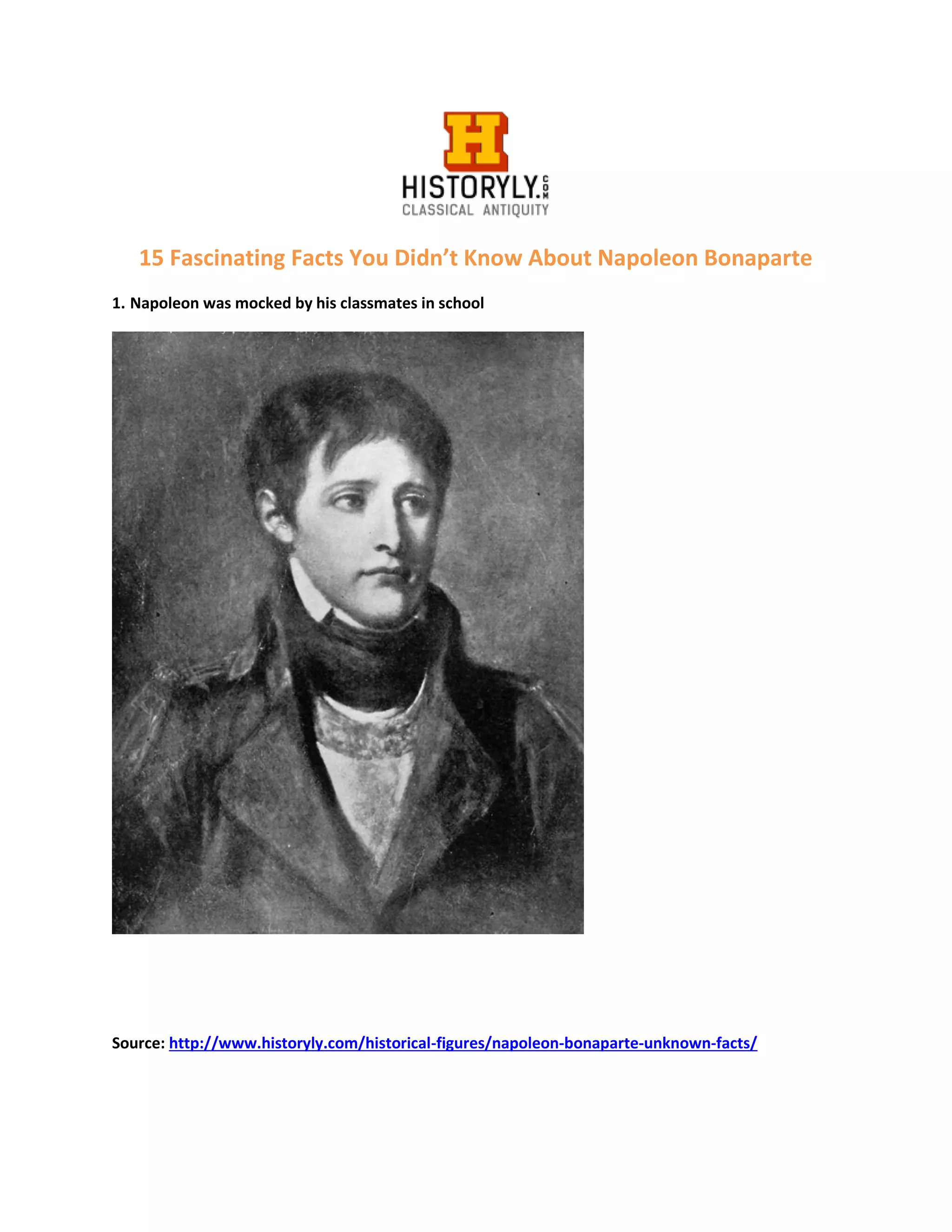 15 Facts You Didn't Know About Napoleon Bonaparte | PDF