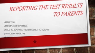 Reporting Test Results to Parents | PPTX