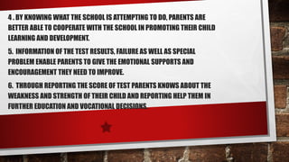 Reporting Test Results to Parents | PPTX