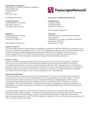 UIUC Transcript | PDF | Undergraduate Education | College Education