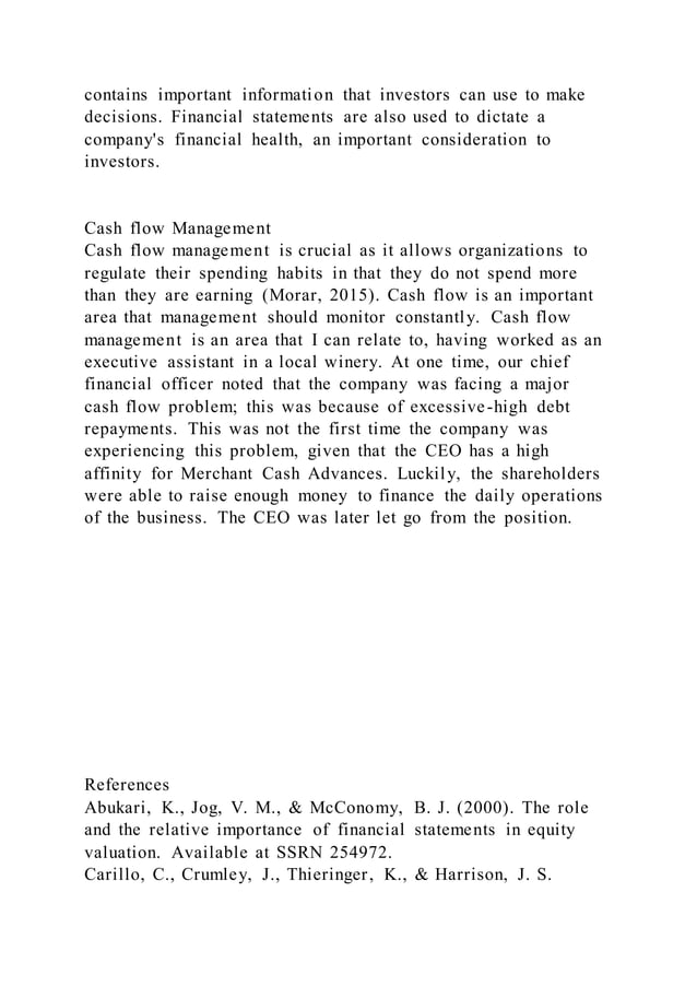 15Financial Statements and Cash Flow ManagementP | PDF