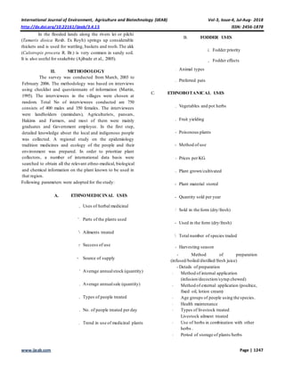 First Report of ethnobotanical studies of tehsil Noorpur Thal, District ...