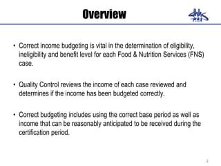 FNS Income Budgeting | PPT
