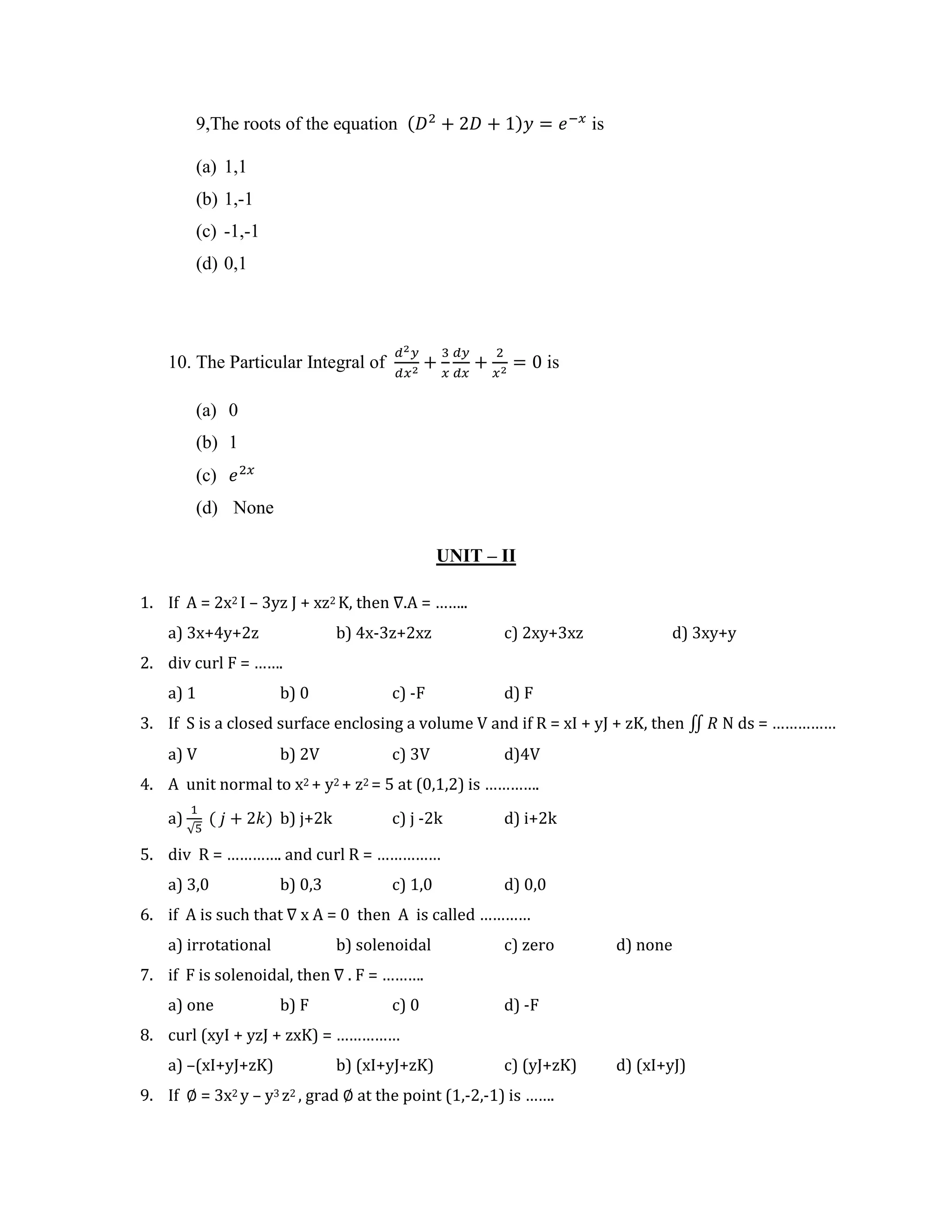 mathematics question bank for engineering students | DOCX