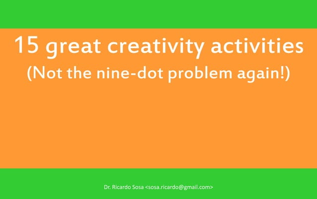 15 great creativity activities | PDF