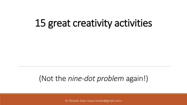 15 great creativity activities | PPT