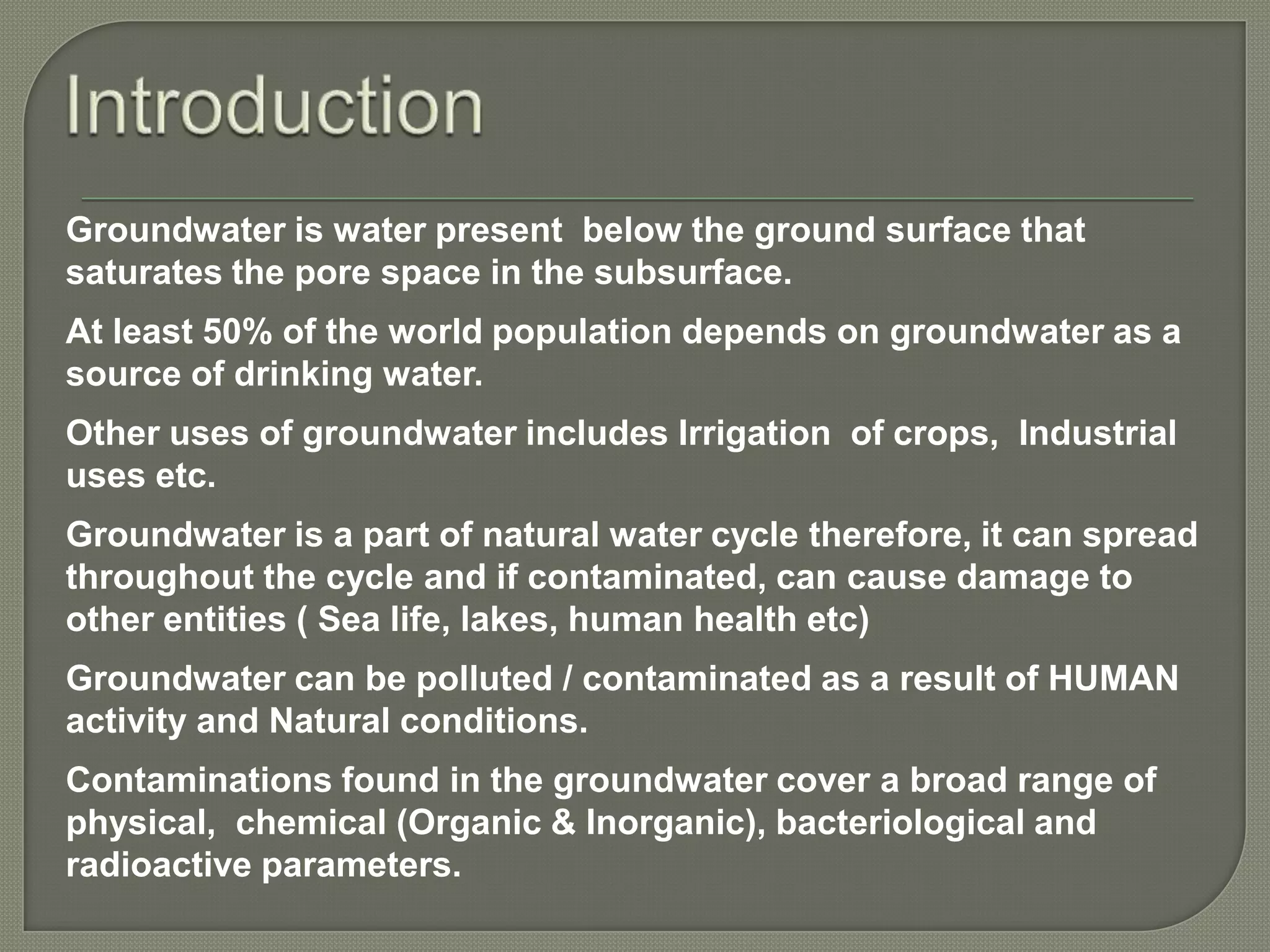 15) groundwater contamination, prevention and remedial techniques as on ...